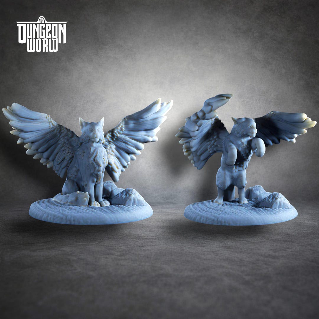 Tressym Winged Cat Dungeons and Dragons Miniature for Tabletop Rpgs - Etsy