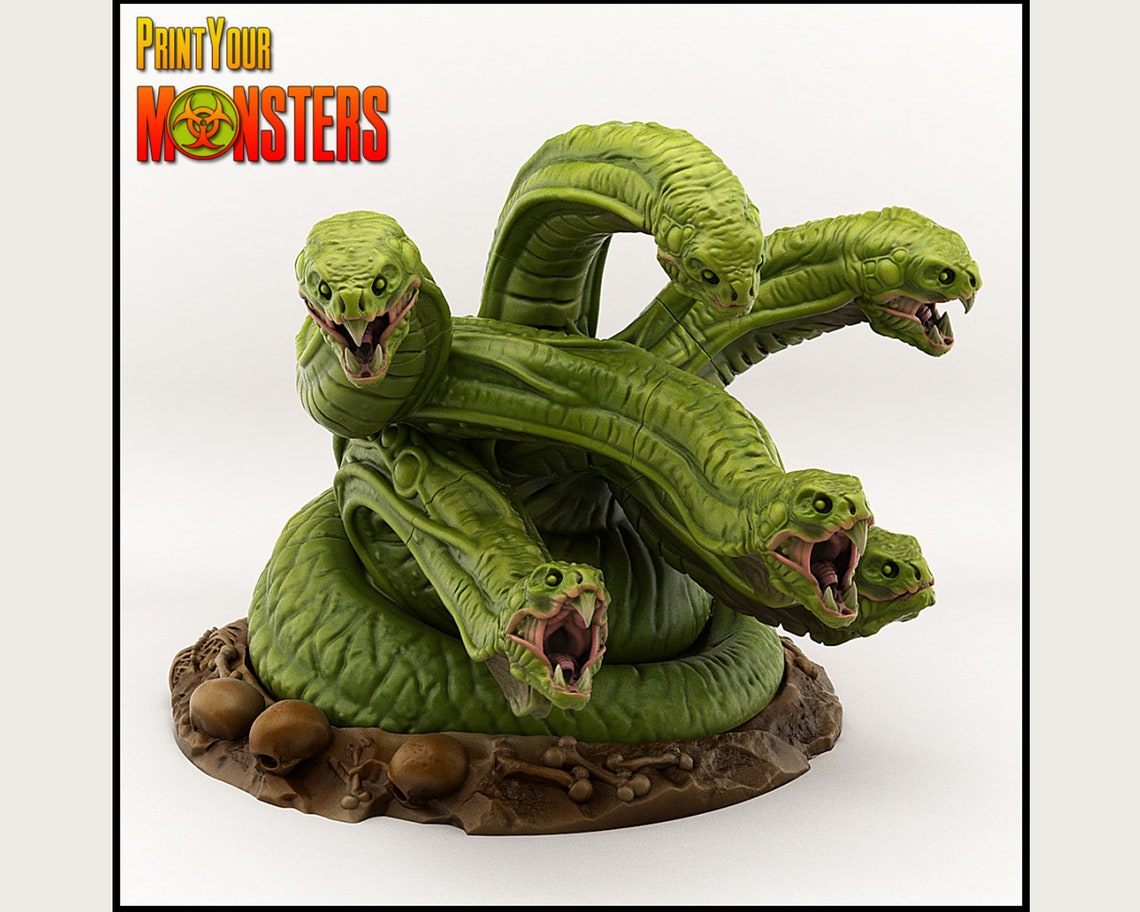 Hydra by Print Your Monsters Dungeons and Dragons D&D | Etsy