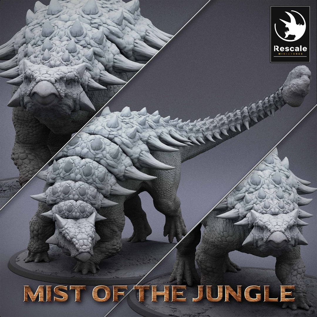 Ankylosaurus 3 Poses Mist of the Jungle by Rescale Miniatures Dungeons ...