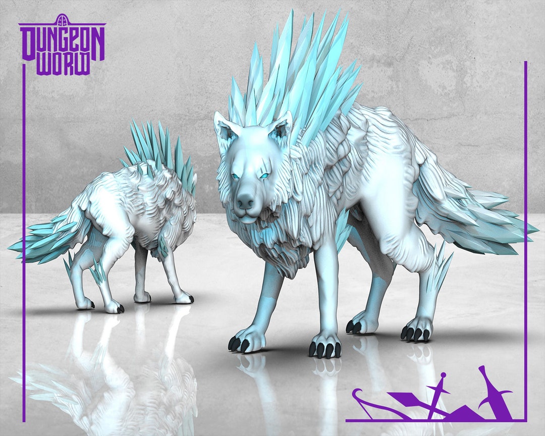 Ice Wolf for Dungeons and Dragons | Pathfinder | Dnd | Wargames | Resin ...