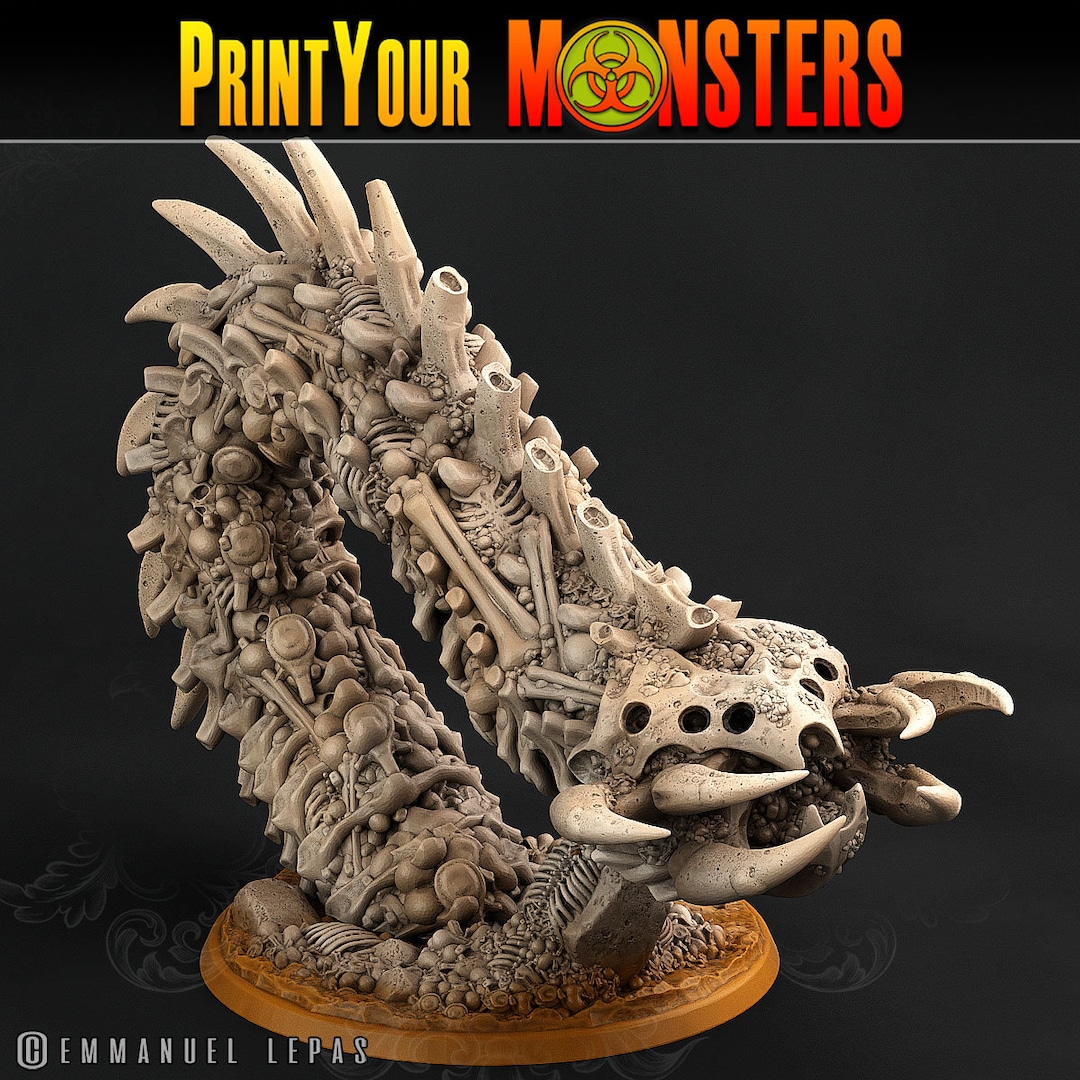 Bones Worms (5 Poses) • Land of Bones • by Print Your Monsters | Dungeons and Dragons | D&D ...