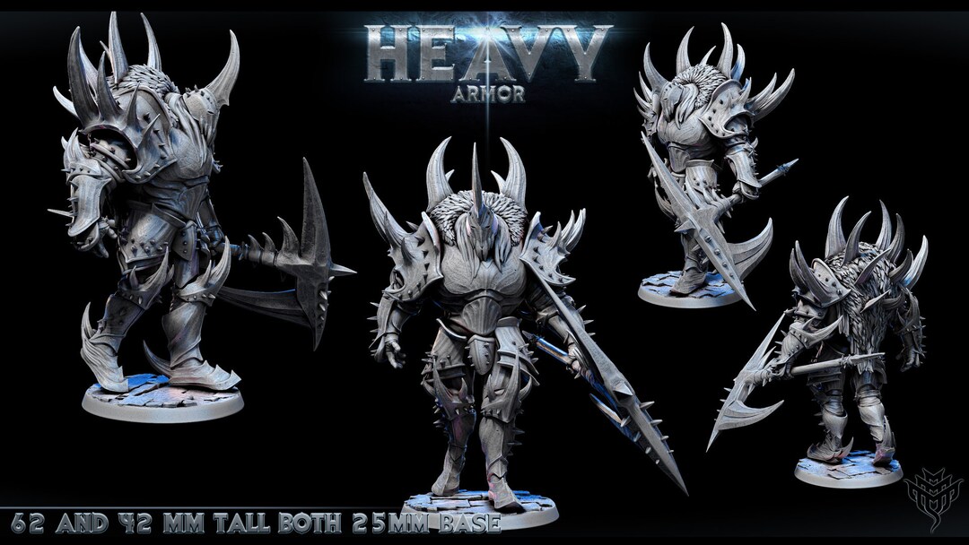Axe Men (3 Poses) • Heavy Armor • by Mini Monster Mayhem | Dungeons and ...