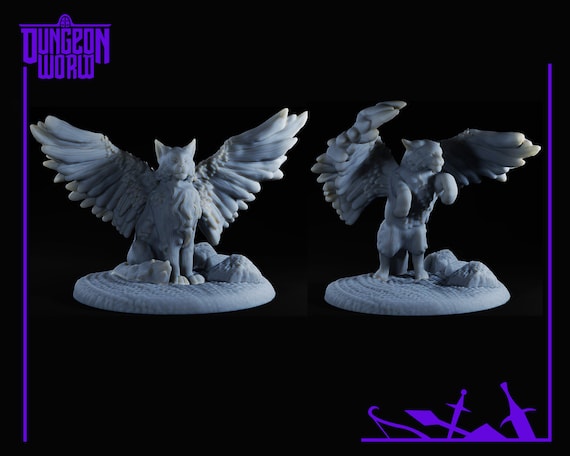 Winged Cat Tressym Dnd Familiar for Dungeons and Dragons - Etsy