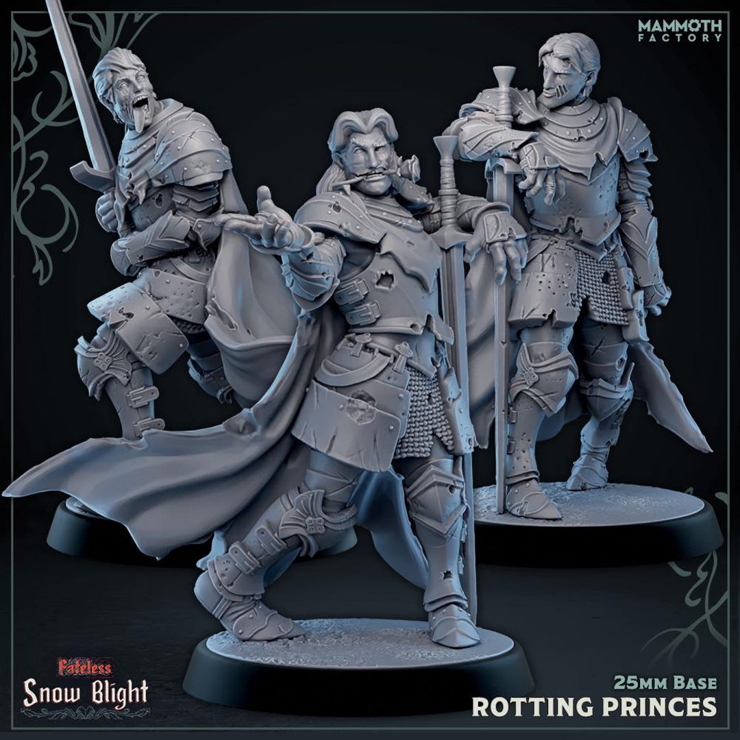 Undead Rotting Prince Knight Miniature Set for Dnd Tabletop RPG - Etsy