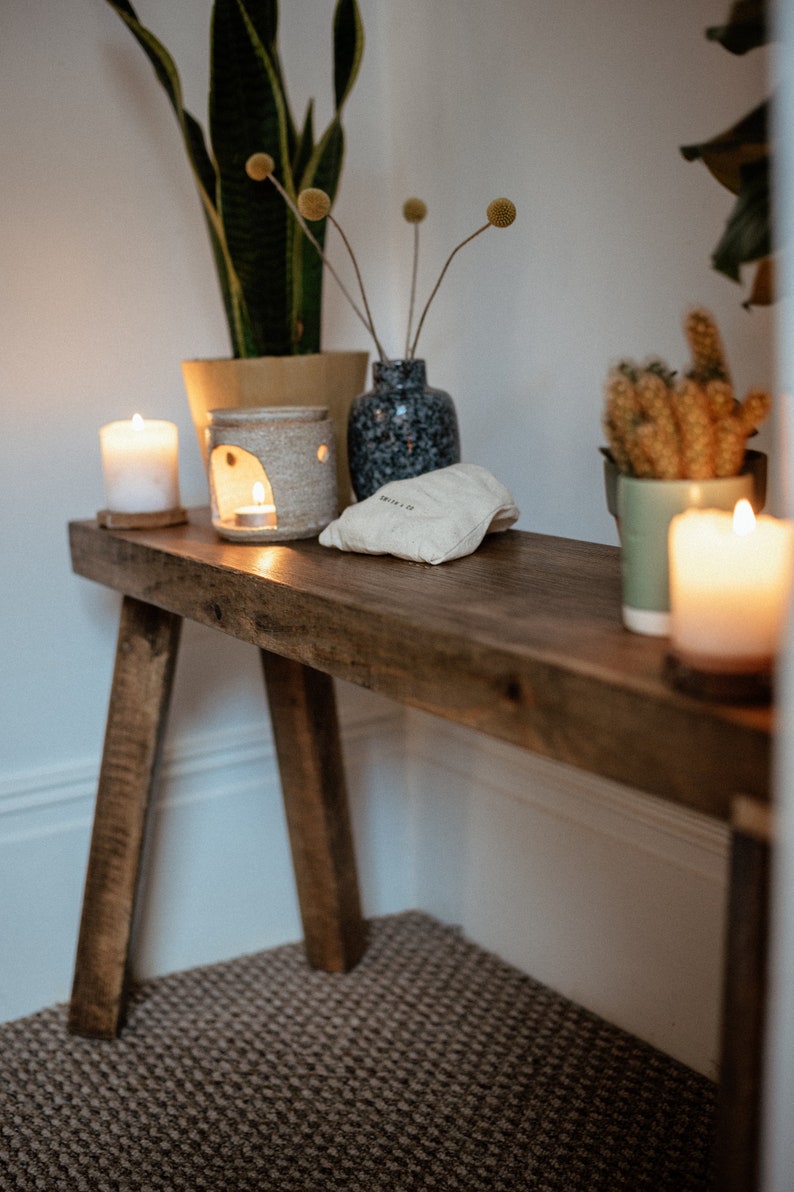 Rustic Wooden Display Bench - Etsy