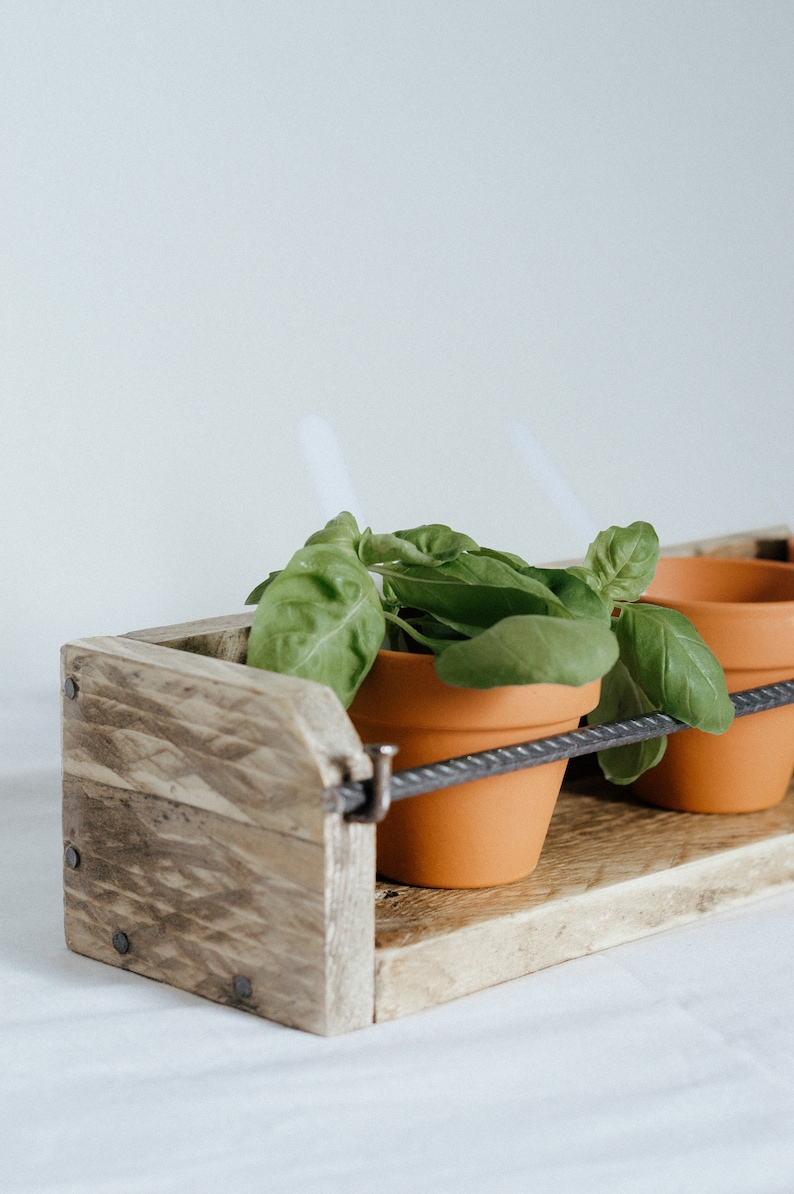 Rustic Wooden Herb Planter - Etsy
