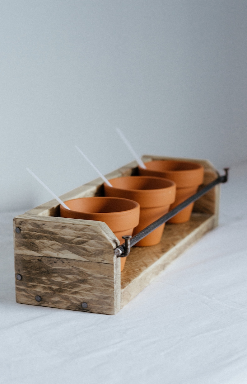 Rustic Wooden Herb Planter - Etsy