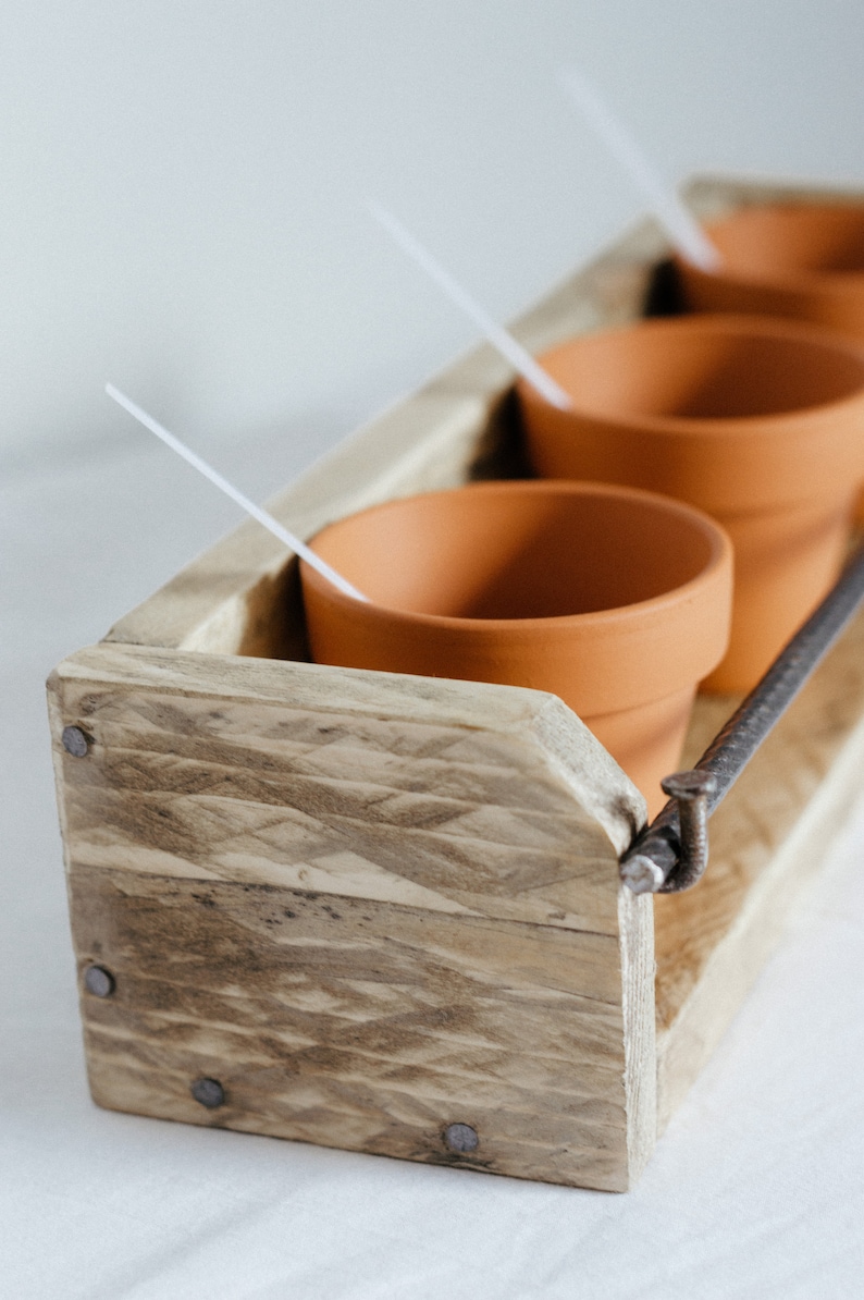 Rustic Wooden Herb Planter - Etsy