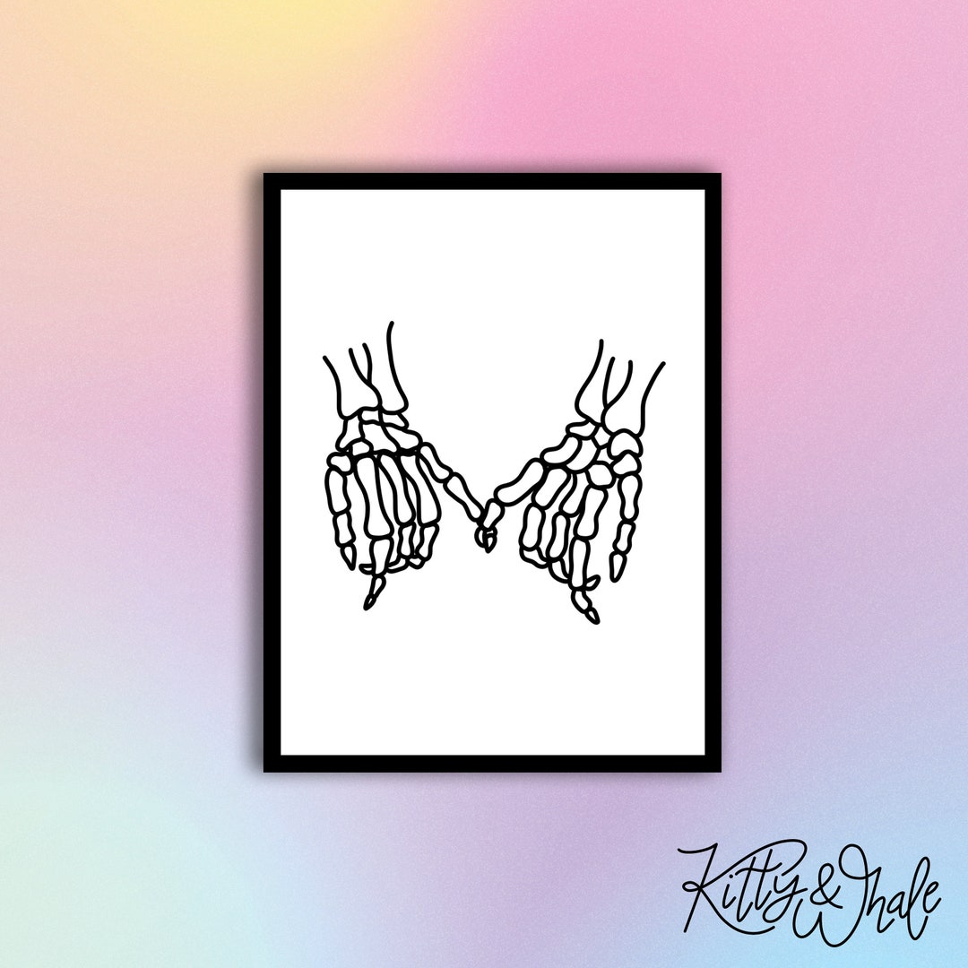 Skeleton Hand Holding Print / Alt Print / Alt Decor / Boho Wall Art ...