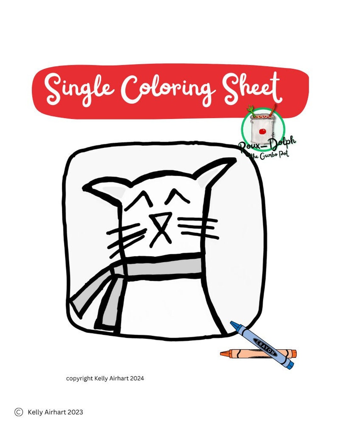 Coloring Sheet, Cat Coloring Sheet, Cat Themed Coloring Sheet, Kelly ...
