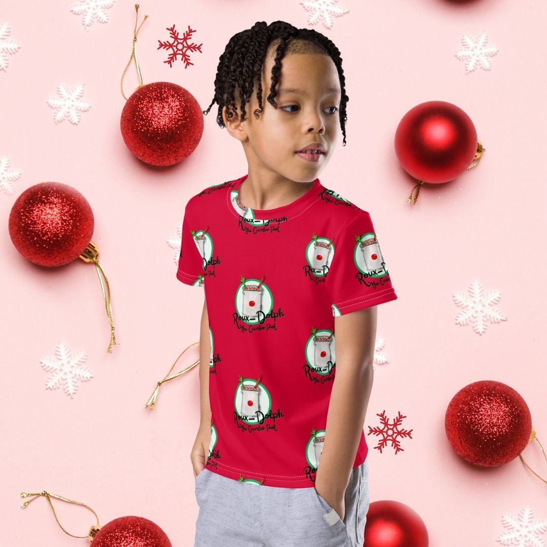 Kids Crew Neck Roux-dolph the Gumbo Pot T-shirt Louisiana - Etsy