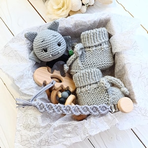Bat Baby Gift Set Gothic Baby Announcement Gift Box With Crochet Bat ...