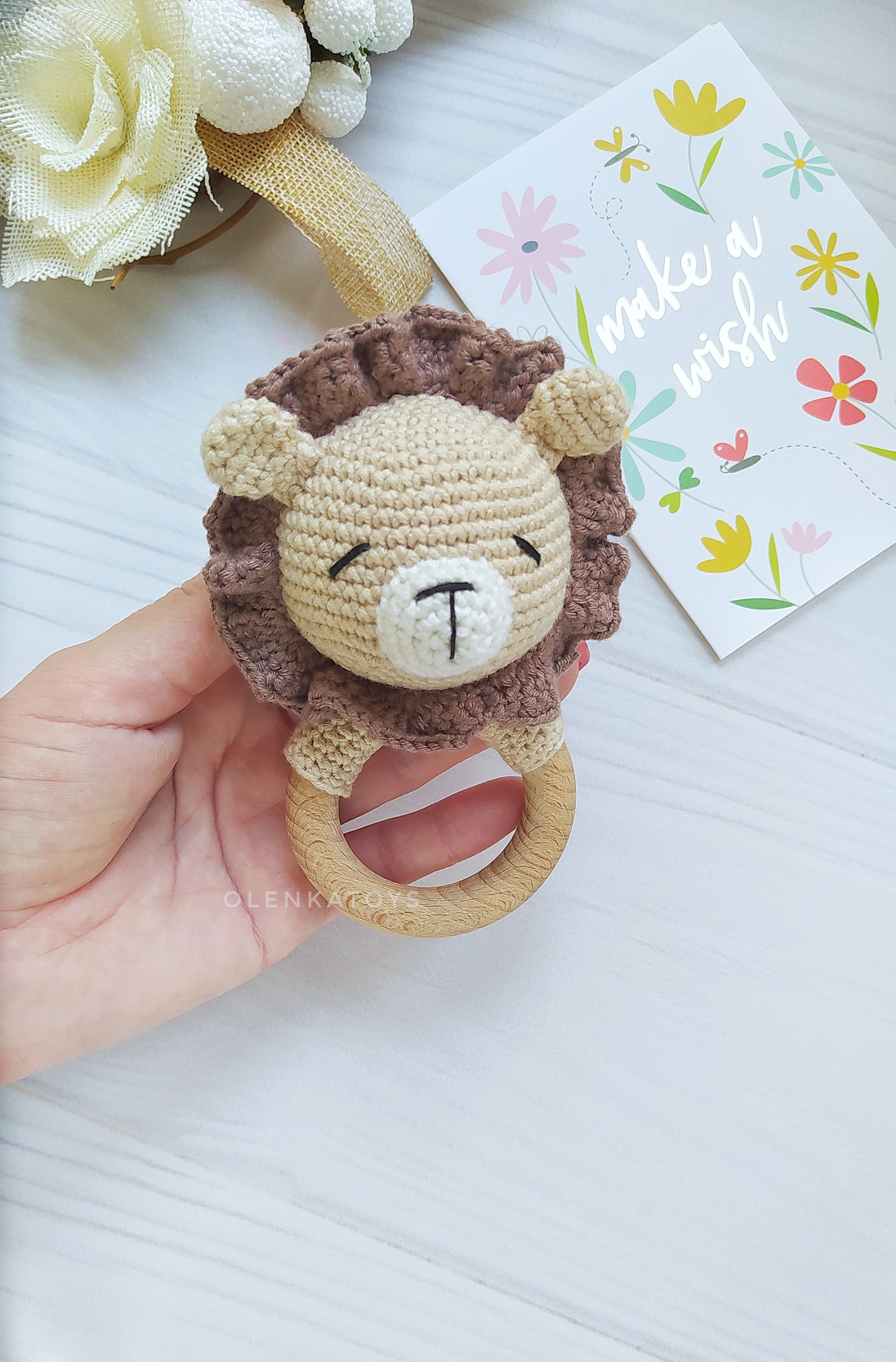 Lion Baby Boy Toy Gift Box, Newborn Gift Set Personalized, Beige Baby ...