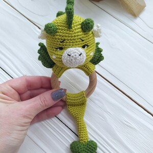 Dragon Baby Rattle Toy Baby Shower Gift Organic Newborn Gift Soft ...