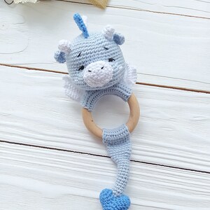 Dragon Baby Rattle Toy Baby Shower Gift Organic Newborn Gift Soft ...