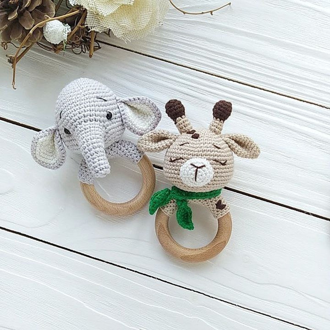 Elephant Giraffe Panda Lion Baby Rattle Gift for Baby Shower ...