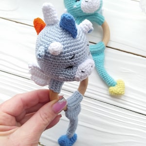 Dragon Baby Rattle Toy Baby Shower Gift Organic Newborn Gift Soft ...