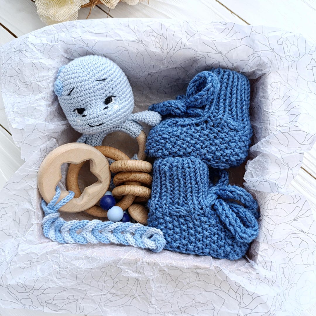 Sea Turtle Baby Boy Gift Box Newborn Gift Basket Boy Ocean Baby Rattle ...
