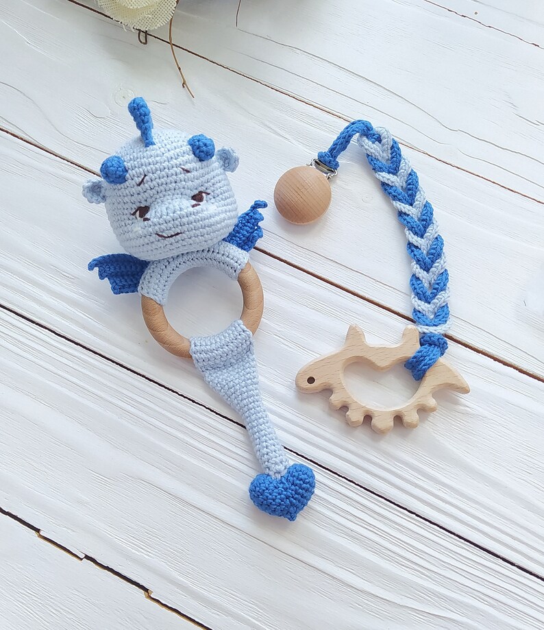 Dragon Baby Boy Rattle Congratulations Pregnancy Gift Box Blue Dragon ...
