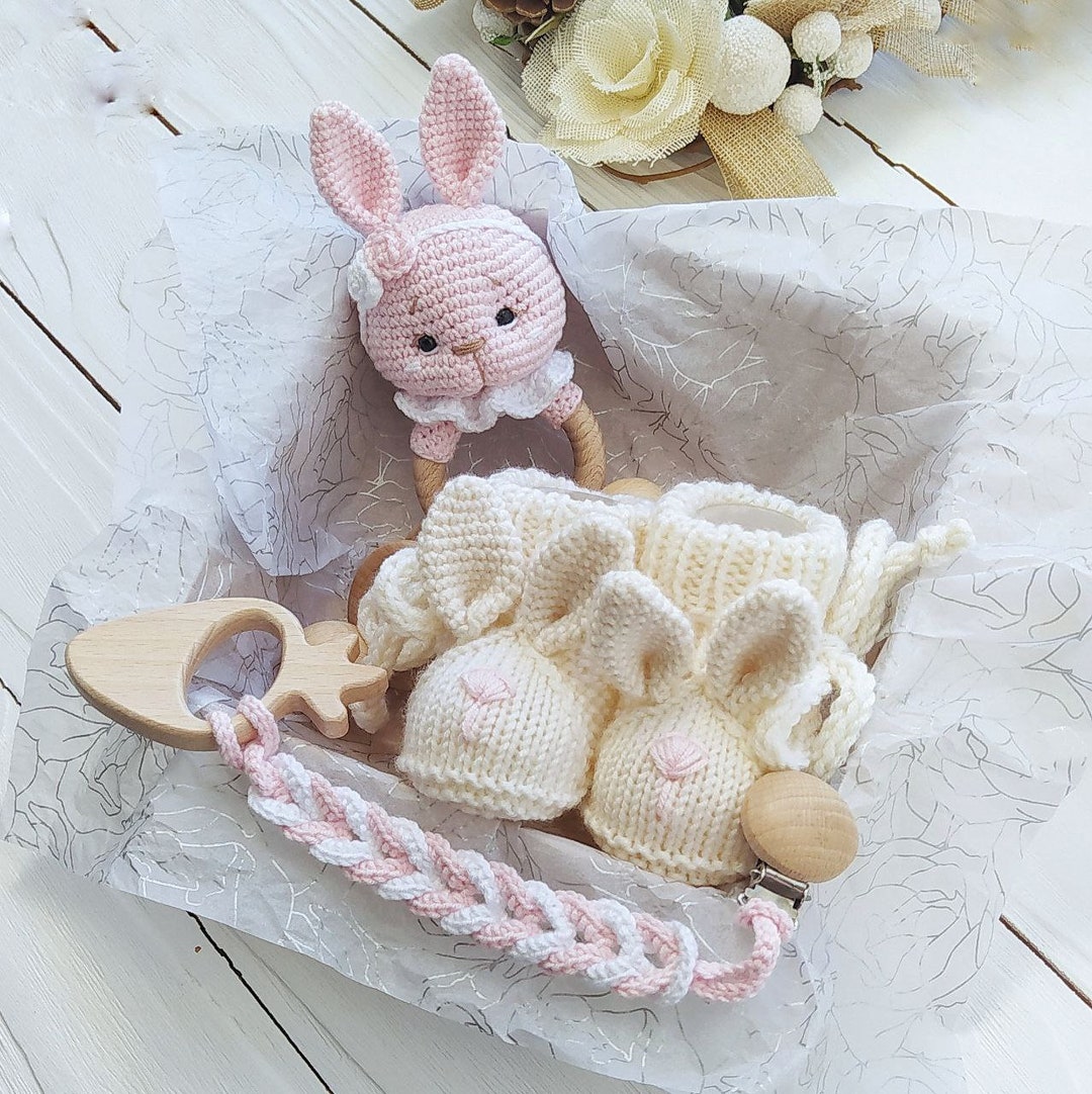Easter Bunny Baby Girl Gift Box Baby Shower Girl Gift Basket for ...
