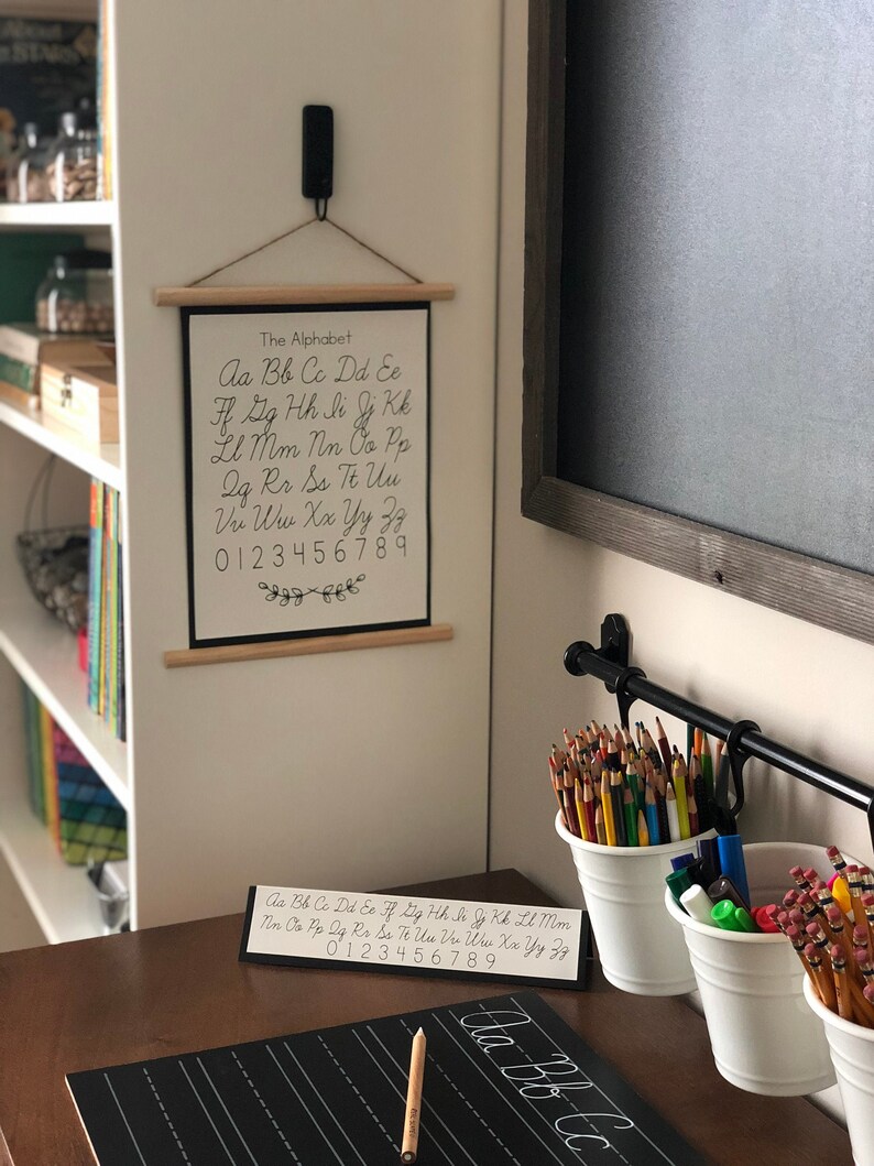 Print & Cursive Alphabet Desk Chart and Poster - Etsy