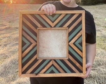 Branding Cowhide Framed Sign Floral & Rope Cowhide Sign Customizable ...