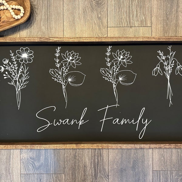 Family Birth Flower Sign - Etsy