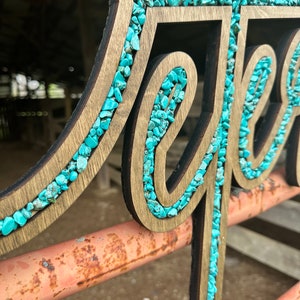 Turquoise Inlay Name Sign - Etsy