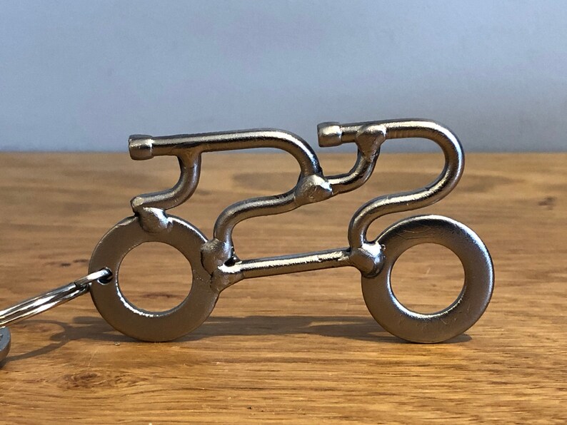 Bicycle Art Cycle Tandem Stainless Steel Metal Key Ring - Etsy