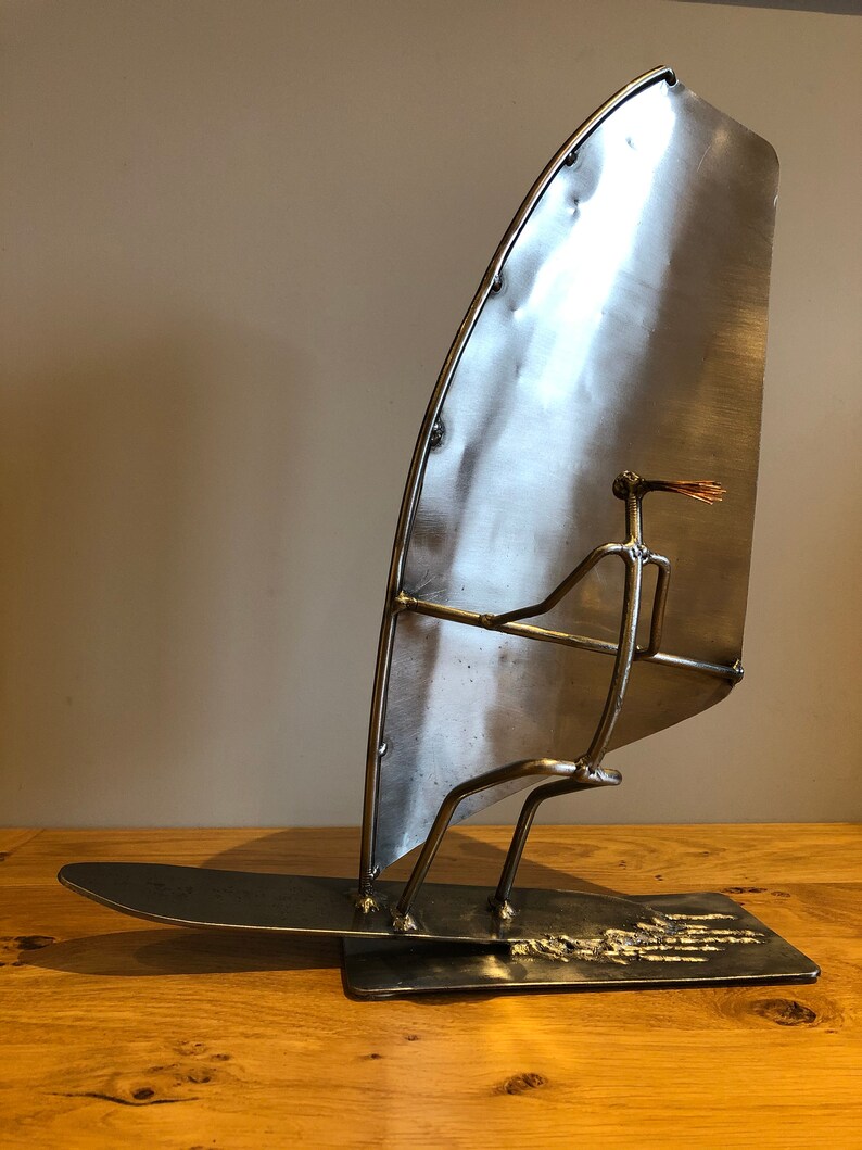 Windsurfer Windsurfing Metal Sculpture Sailboarder Surfer | Etsy