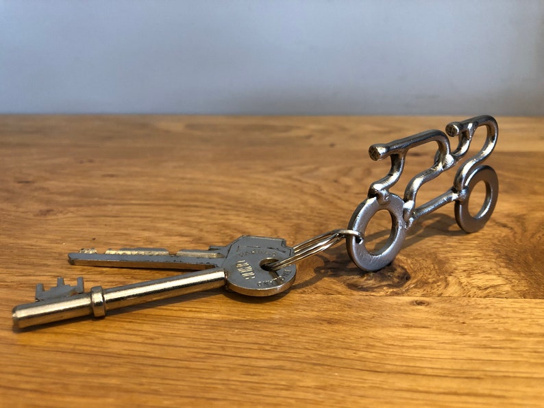 Bicycle Art Cycle Tandem Stainless Steel Metal Key Ring - Etsy