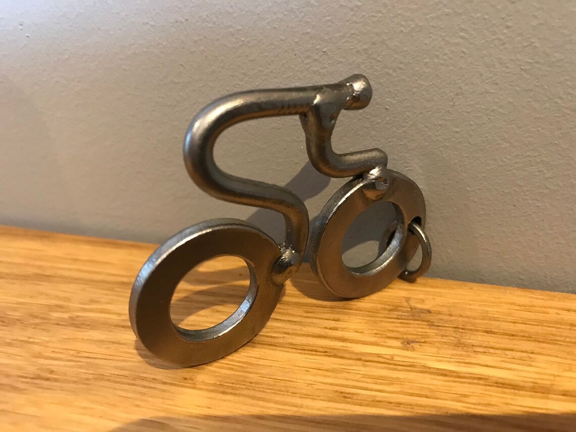 Cycle Key Ring Bicyclist Key Ring Welded Cycle Art Key | Etsy UK