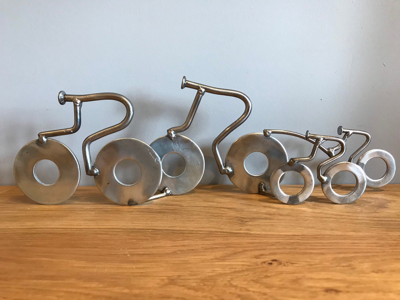 Bicycle Cyclist Sculpture Cycling Family Metal Sculpture | Etsy