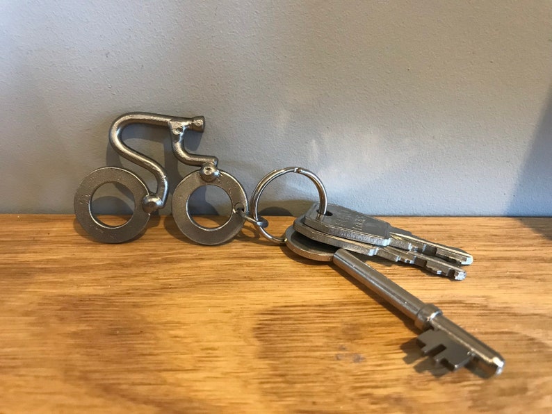 Cycle Key Ring Bicyclist Key Ring Welded Cycle Art Key | Etsy UK