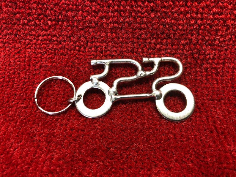 Bicycle Art Cycle Tandem Stainless Steel Metal Key Ring - Etsy