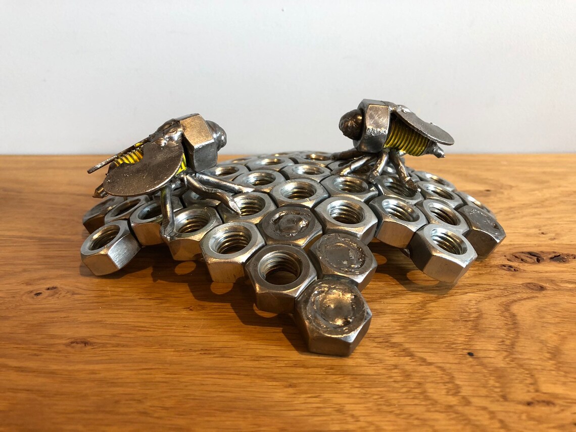 Bee Honeycomb Sculpture Metal Sculpture Love Bees Metal - Etsy UK