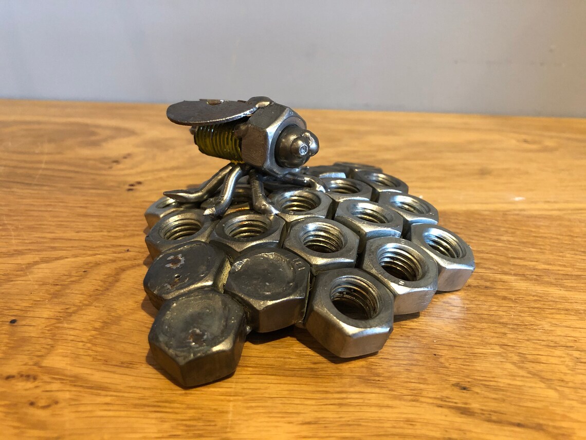 Bee Honeycomb Sculpture Metal Sculpture Love Bees Metal - Etsy