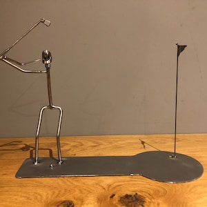 Golf Player, Golfing Metal Sculpture, Golf Swing, Welded Golf Art ...
