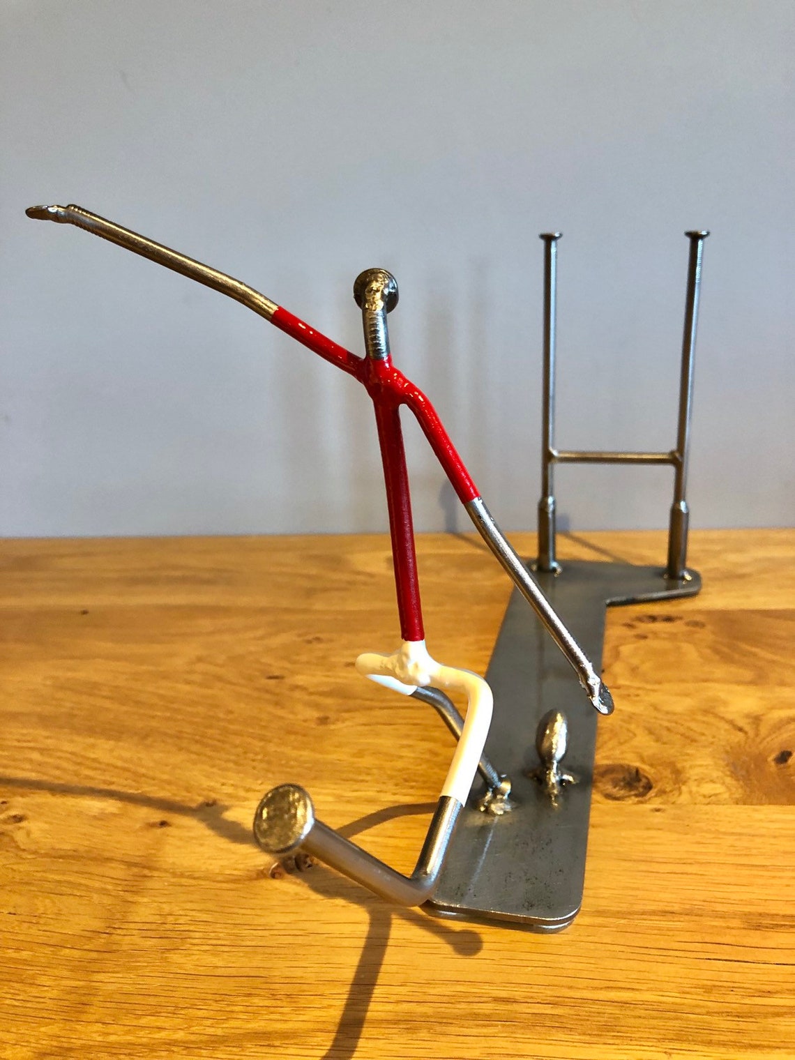 Rugby Kicker Metal Sculpture Welded Rugby Art Rugby Player | Etsy