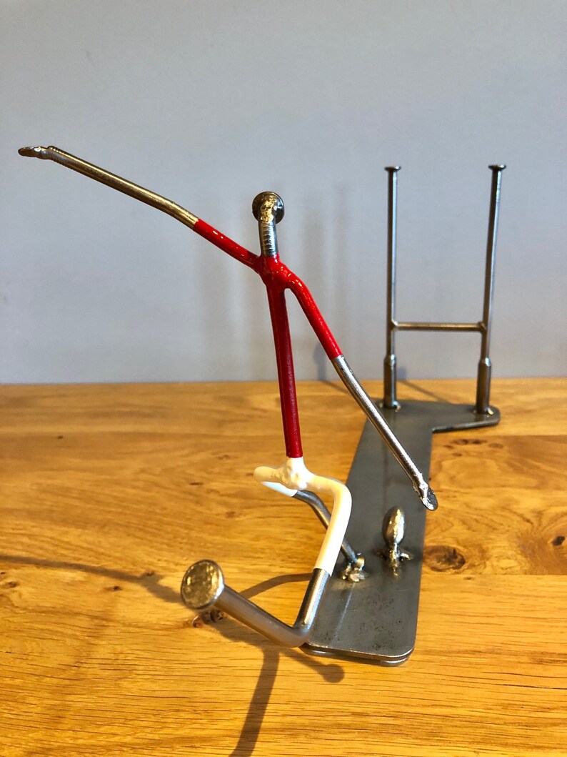 Rugby Kicker Metal Sculpture Welded Rugby Art Rugby Player - Etsy