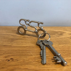 Bicycle Art, Cycle Tandem Stainless Steel Metal Key Ring, Cycle Key ...