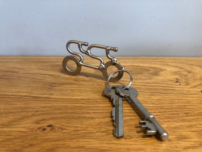 Bicycle Art Cycle Tandem Stainless Steel Metal Key Ring - Etsy