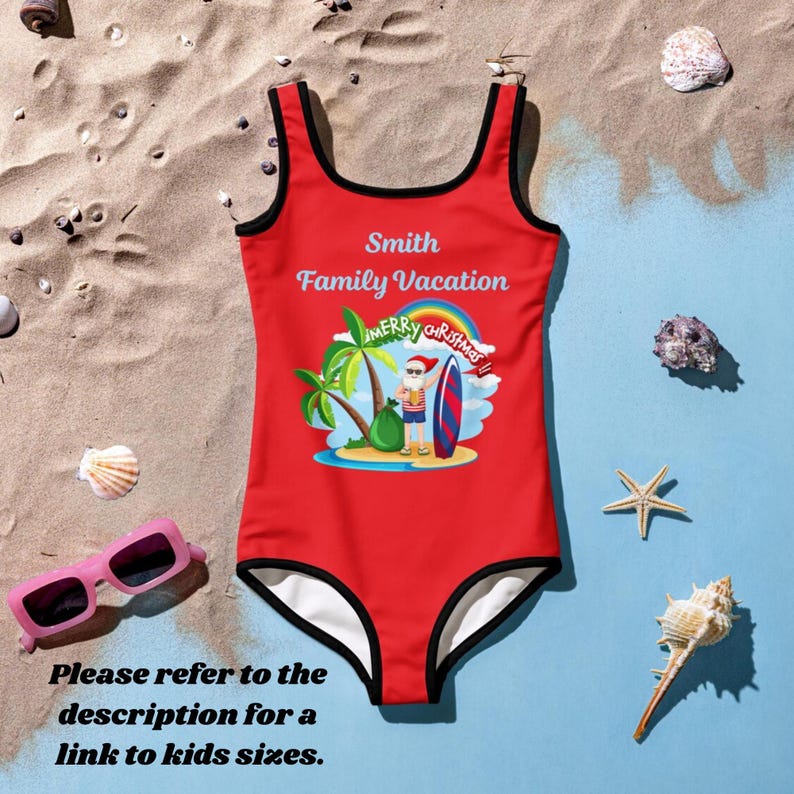 Personalized Family Vacation Swimsuits, Costume Christmas Women’s One ...