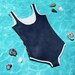 USA Rad White and Blue Kids Swimsuit, America Toddler Swimwear, 4th of ...