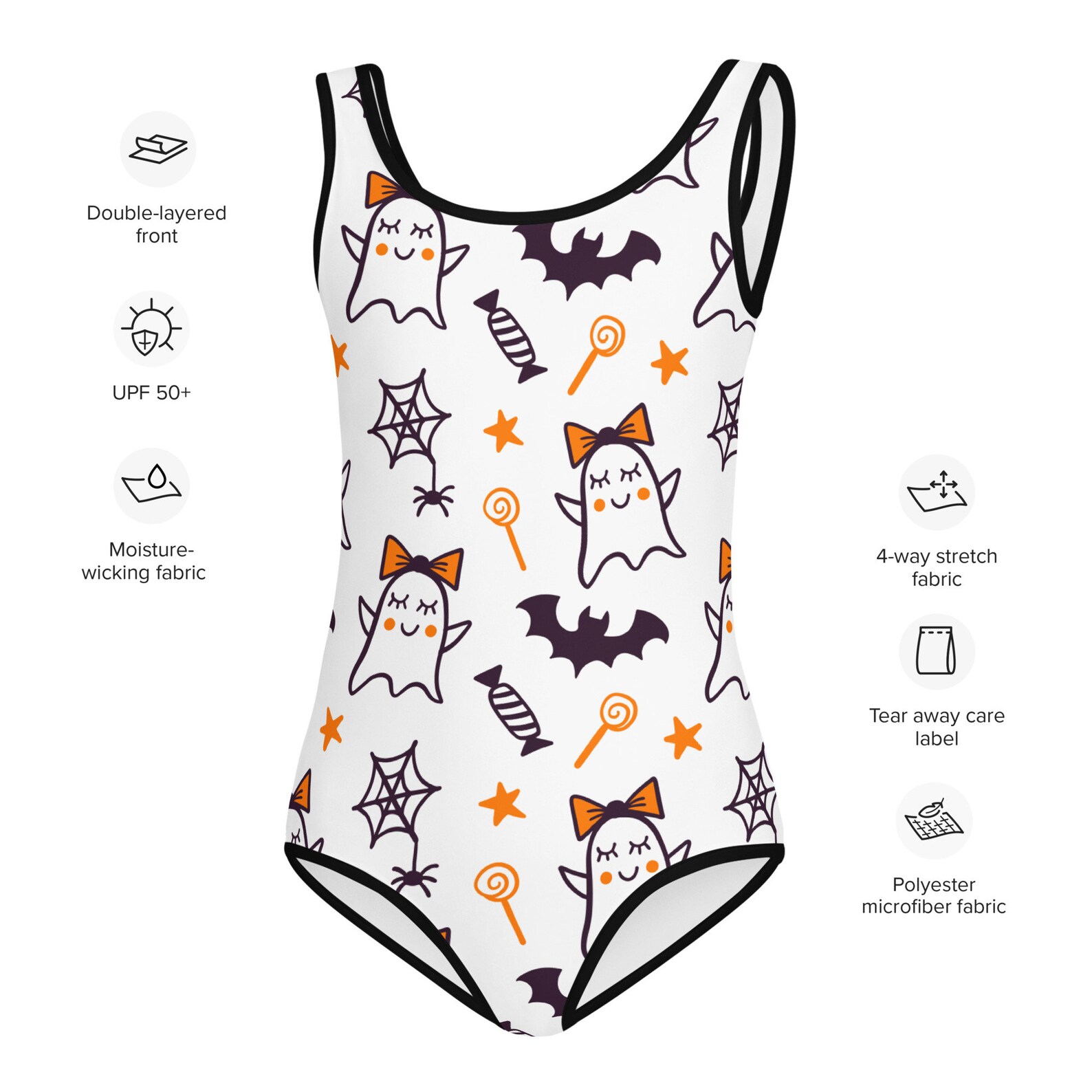 Girls Halloween Ghost Swimsuit, Spooky Toddler Beach Wear - Etsy