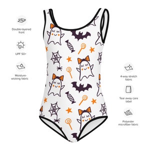 Girls Halloween Ghost Swimsuit, Spooky Toddler Beach Wear - Etsy