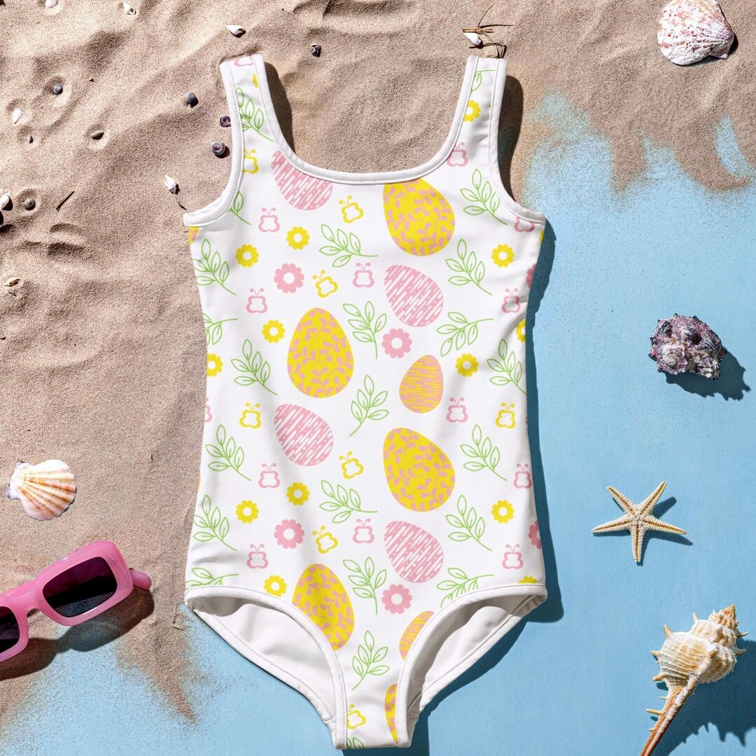 Easter Egg Kids Swimsuit: Girls Spring Swimwear - Etsy