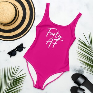 Forty AF Women Swimsuits, 40th Birthday Swimwear, 40 and Fabulous, Gift ...