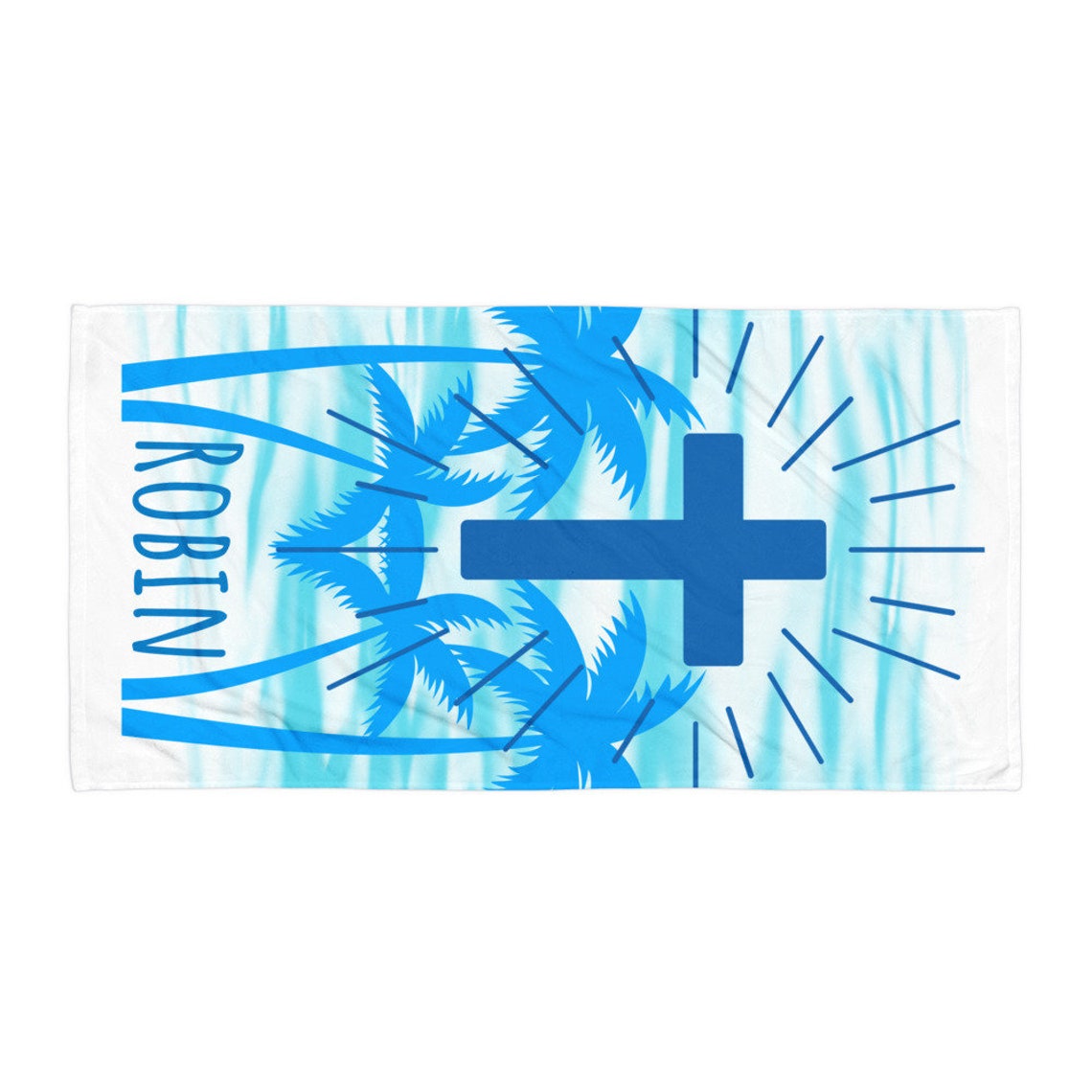 Personalized Cross Over Water Beach Towel, God Jesus Summer Gift, Cross ...