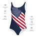 USA Rad White and Blue Kids Swimsuit, America Toddler Swimwear, 4th of ...